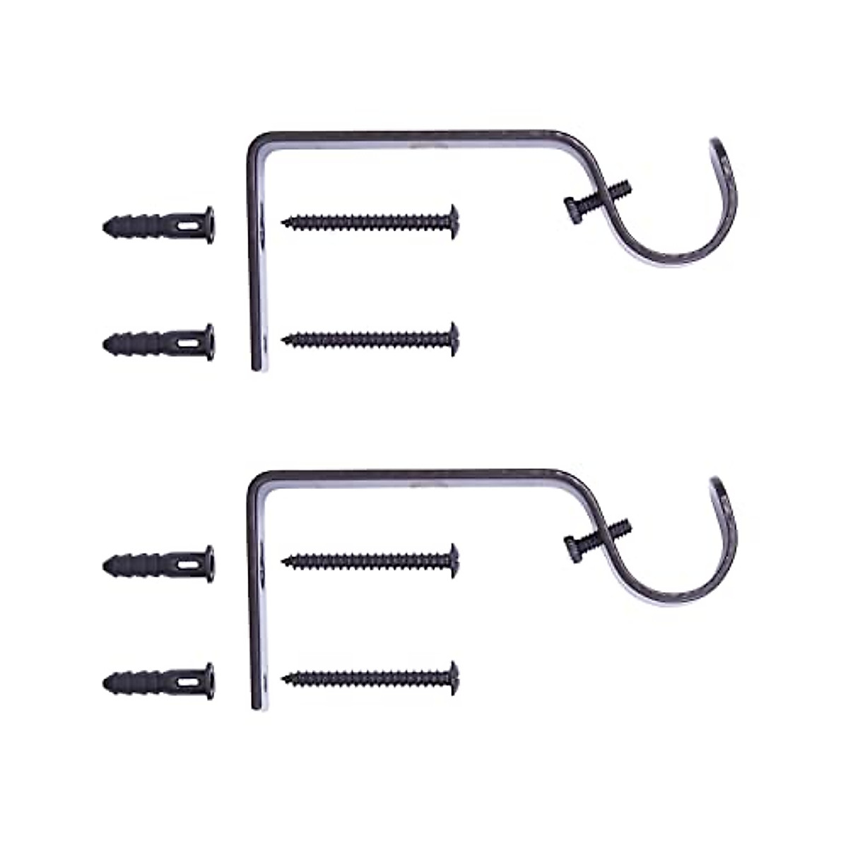 INTERIOR LIVING AZ71836US End Curtain Rod, 28-48", Chocolate Brown