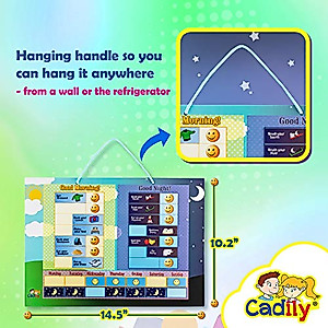 Cadily Day & Night Magnetic Chore Chart for Kids. Reward Good Habits with a Morning & Night Time Kids Chore Chart for Kids & Toddlers. A Daily Chore Chart for Kids Works Great as a Behavior Chart.