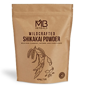 MB Herbals Shikakai Powder 454g | 1 lb | 16 oz | Natural Hair Cleanser & Conditioner | 100% Pure Acacia concinna Fruit Pods Powder from Wildcrafted Shikakai