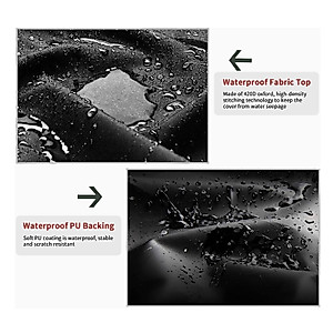 KDXAOBEI Patio Furniture Covers 79x55x39inch/LxWxH,Outdoor Table Covers Waterproof Rectangle Heavy Duty 420D Outdoor Lawn Patio Furniture Covers with Durable Hem Cord - Black - Large