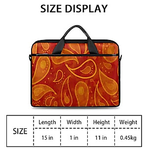 Fall Paisley Laptop Computer Bag Waterproof Shoulder Messenger Bag 13-15 inch Durable Laptop Tote Bag with Shoulder Strap Handle Lightweight Crossbody Briefcase