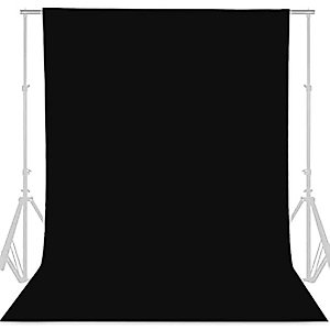 GFCC 6FTX9FT Black Backdrop Background - for Photography Photo Booth Backdrop for Photoshoot Background Screen Video Recording Parties Curtain