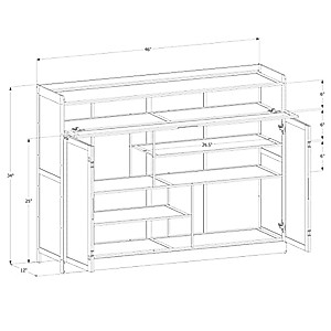 MoNiBloom Bamboo 5 Tier Freestanding Shoe Storage Cabinet Organizer Shelf Stand Unit Up to 25 Pairs for Boots Heels Sneakers Sandals, w/ Doors, Brown