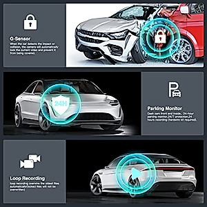 Milerong Dash Cam Front Rear and Inside, FHD 1920P Dash Camera for Cars, Dashcam Three Way Triple Car Camera with IR Night Vision, Rotating Inside Camera, 24H Parking Mode, WDR