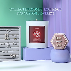 I Love You Surprise Candle with Diamond Inside | Foreverwick Candles | Scented Soy Candles Gifts for Women Anniversary Candle Wax | Romance Candles All-Natural Organic Soy Candle 14oz | 70h