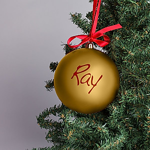 Tiny Ideas Christmas Baby's Print Ball Ornament with Included Paint for Handprint, DIY Christmas Newborn Holiday Keepsake, Bauble Ornament, Gold