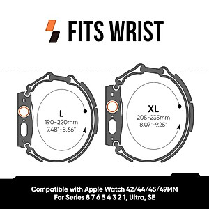 Rugged Nylon Band Compatible with Apple Watch Ultra Band 49mm 45mm 44mm 42mm for Men, Military Tactical Sport Strap Adjustable Replacement Wide Wristbands for iWatch Ultra Series 8 7 6 5 4 3 SE, Gray