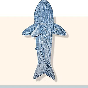 Shark Blanket, Shark Blanket Super Soft Cozy Flannel, Wearable Shark Blanket Adult, Shark Blanket Hoodie (1 pcs)