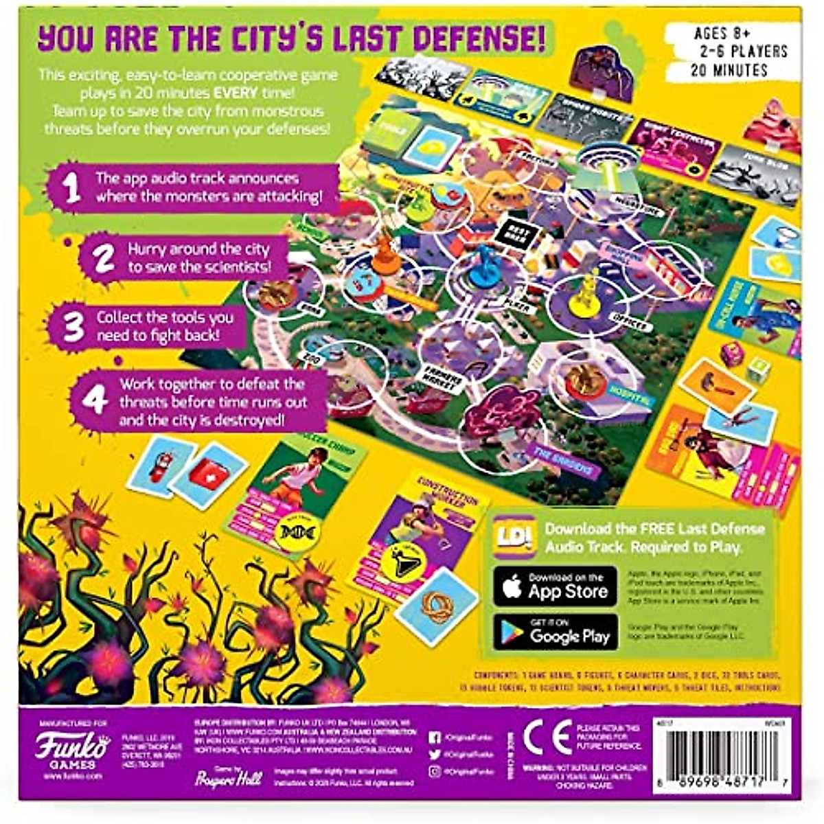 Funko Games Funko Board Signature Last Defense Game - Light Strategy Board Game for Children & Adults (Ages 10+) - 2-4 Players - Collectible Vinyl Figure - Gift Idea