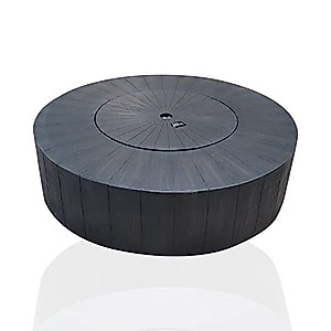 Propane Fire Pit for Outside Patio - Outdoor Gas Fire Pit Table - 42 inch Round Base Patio Heater, 50,000 BTU Steel Fire Table with Lid and Lava Rock, Backyard Garden Propane Fire Pits for Outside