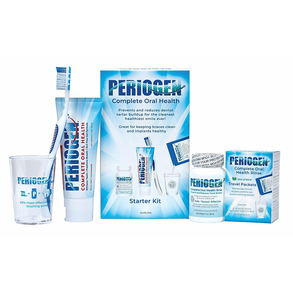 Periogen Oral Care Starter Kit- Clinically Proven to Reduce Tartar Buildup - Get Ready for The Best Dental Checkup Ever!
