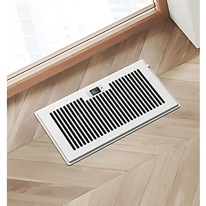 VELLEE Quiet Register Booster Fan Fits 6" x 12" (DUCT OPENING CUTOUT), 10-Speed Control Heating Cooling AC Vent Booster Fan w/Remote Control & Thermostat Control - White