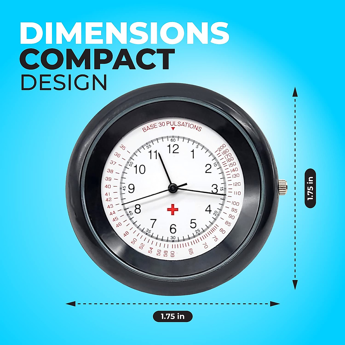 Nurse Stethoscope Watch - Lightweight Metal Frame- Attaches Directly to Stethoscope for All Medical Professionals