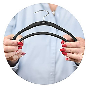 Kids Velvet Hangers, Sturdy and Space Saving Hangers. Black. 50 Pack