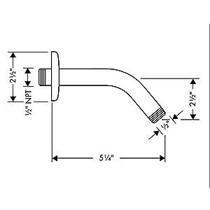 hansgrohe Installation 6-inch Modern Showerarm in Chrome, for Wall Mount Showerhead, 27411003