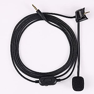 Xivip Replacement QC35 Boom Cable Mic QC35II Detachable Boom Microphone with Mute Switch Remote Compatible with Bose QuietComfort 35 QC35 QC35 II Headphones for PC, Laptop, PS4 PS5 Xbox One
