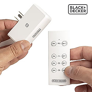 BLACK+DECKER Wireless Remote-Control Outlet, Pack of 3 Outlets, 1 Remote - Premium Light Switches