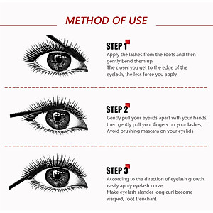 Outfmvch Curling Mascara Thick Volumizing Eyelashes, Long-Lasting Fast Dry Crown Shaped Mascara, Lengthened Eyelash Soft Full Lashes, Natural Smudge-Proof Mascara Black