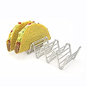 G.E.T. 4-81859 Stainless Steel Stainless Steel Taco Holder for Four or Five Tacos Stainless Steel Specialty Servingware Collection