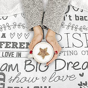 Cozy Covers - Inspirational Blanket for Women, UltraPlush Throw Blanket w Positive Message of Love, Strength & Encouragement, Gifts for Women (White)