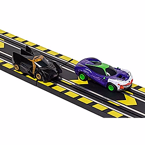 Scalextric Micro Scalextric Justice League Batman vs Joker Battery Powered 1:64 Slot Car Race Track Set G1155T ,Black