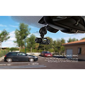 COOAU Dash Cam, 64GB SD Card Included, 1080P FHD Built-in GPS Wi-Fi, Front and Inside Car Camera Recorder for Uber with Infrared Night Vision, Sony Sensor, 4 IR LEDs，G-Sensor, Parking Mode