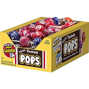 Tootsie 0508 Tootsie Pops, 0.6 oz, Assorted Flavors, 100/Box