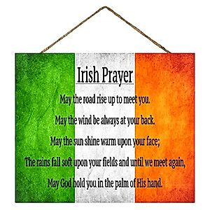 JennyGems Irish Prayer Wooden Sign, May the Road Rise Up To Meet You, 10x12 Hanging Wood Sign, Celtic Gifts, Irish Gifts, American Made