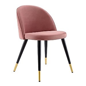 Modway Cordial Performance Velvet Accent Set of 2, Dining Chair, Dusty Rose