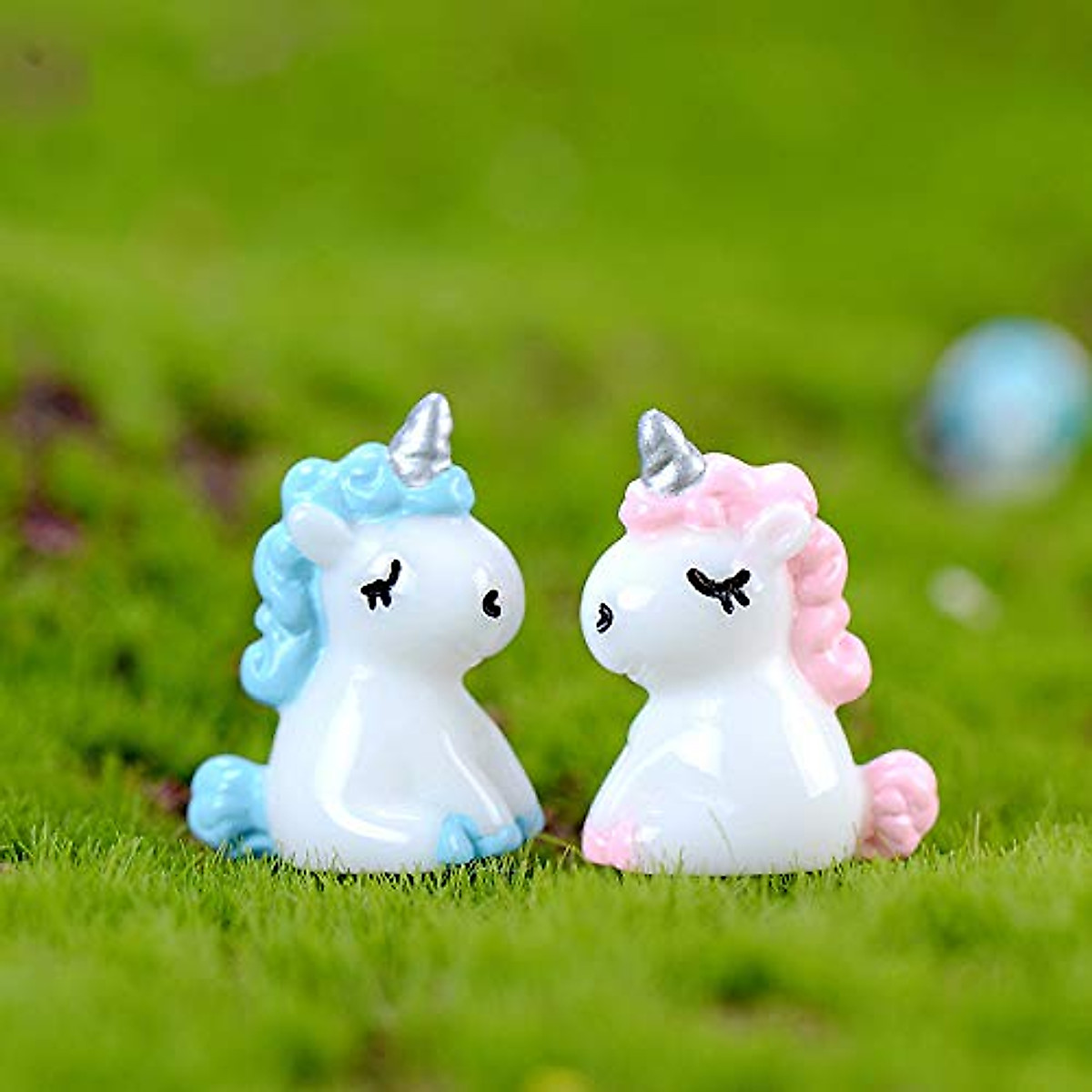 Exasinine 20 Pcs Micro Unicorn Miniature Figurines Fairy Garden Miniature Moss Landscape DIY Terrarium Crafts Ornament Accessories for Home Décor