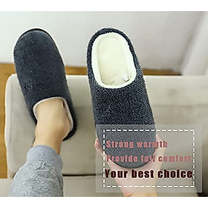 landeer Slippers for Men's and Women's Memory Foam House Shoes Indoor (DarkGray,Women9-10/Men7-8)