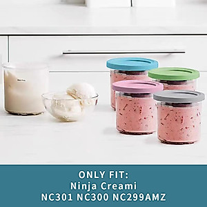 Noble Hydric Ninja Creami Pints And Lids - 4 Pack Ninja Creamy Pints Containers Nc301 Nc300 Nc299amz Series Ninja Creami Pints Safe Series Creamer Ninja Creamy Pints