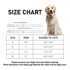 DAIHAQIKO Dog Collar, Genuine Leather Dog Collar, Heavy Duty Dog Collar, Wide Dog Collar for Small Dog, Medium Dog, Large Dog and Extra Large Dog (M: 1" Wide for 15.2"-19.2" Neck, Dual Stitch - Brown)