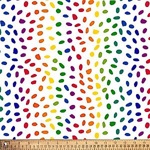 DAVID TEXTILES Rainbow Drops Anti-Pill No-Sew Throw Fleece Fabric Kit (50x60)