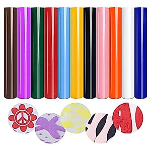 Tintnut Puff Vinyl Heat Transfer, 11 Sheets, 12 x 10inches, 3D Foaming Puff Colorful HTV Iron on Vinyl for T-Shirts DIY Compatible with Cricut or Silhoutte Cameo