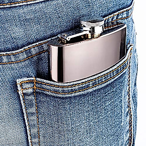 YFS Stainless Steel 8OZ Hip Flask, Rose Gold Flasks for Liquor with Funnel, Promotion Gifts for Men