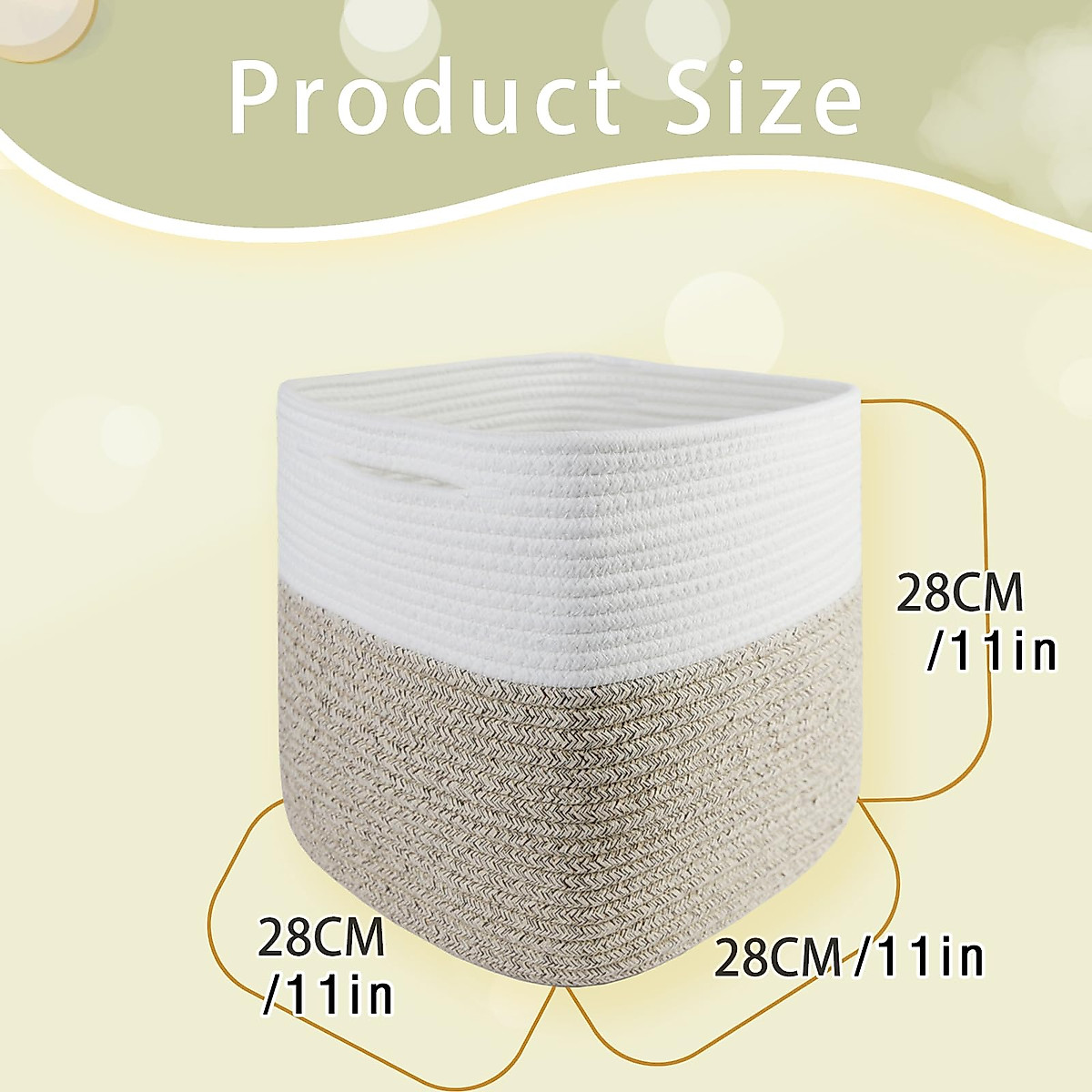 childishness ndup Woven Storage Cubes baskets for shelves，Baby Toy Basket for Shelves - Stylish Storage Baskets for Organizing, Laundry (Mixed Brown & off White)