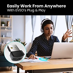 EVEO Bluetooth Adapter for PC 5.1 - Bluetooth Dongle 5.1 Adapter for Windows 10 Only (Plug & Play) for Desktop, Laptop, Printers, Keyboard, Mouse, Headsets, Speakers - USB Bluetooth 5.1 Dongle -2 Pack