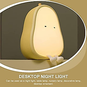 BFYCHYC Night Lights for Kids USB Rechargeable Lamps, BPA-Free ABS+Silicone Bedside Lamp for Breastfeeding,Color Changing, Yellow Pear