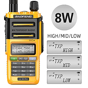 BAOFENG UV-9R PRO Dual Band Two-Way Radio Ham Radio Waterproof IP67 Transceiver Walkie Talkie Rechargeable 8W Ham Radio Upgraded Version of UV-5R with Type-C Charger Cable