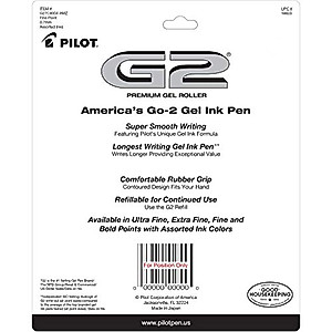 Pilot G2 Premium Refillable And Retractable Gel Ink Pens, Fine Point (0.7mm), 7 Colors, 8 Count (16603)