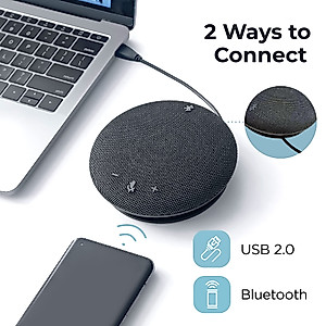 INNOTRIK Bluetooth Conference Speaker with Microphone | 360-Degree Voice Pickup & Noise Canceling Conference Room Omnidirectional Microphone | USB Conference Microphone Bluetooth Speakerphone