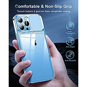 Simtect for iPhone 13 Pro Max Case with Camera Cover for iPhone 12 Pro Max Case Crystal Clear & Not-Yellowing Slim Miltary Shockproof Protective Phone Case for iPhone 13 Pro Max & 12 Pro Max (Clear)