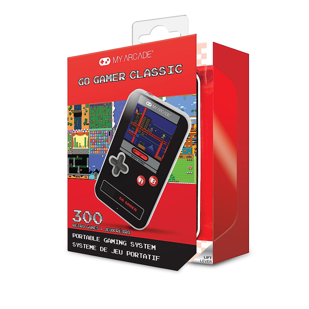 My Arcade Go Gamer Classic-RED: Portable Electronic Game Console with 300 Games, Full Color 2.5" Screen-Fun for The Whole Family (DGUN-3909)