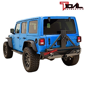 Tidal Rear Bumper with Tire Carrier & Hitch Receiver for 18-20 JL Wrangler