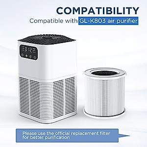 TDBYWAE Original Filter Replacement for Air Purifier GL-K803, H13 True HEPA Air Cleaner Filter, 1*Piece