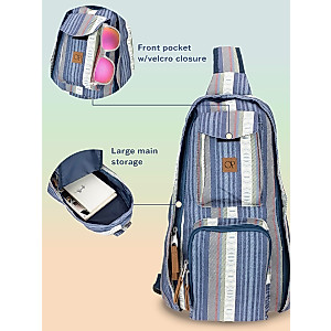 Ocean Pacific Crossbody Sling Bag for Everyday Use, Travel, Work - Casual Daypack for Men Women (Navy)