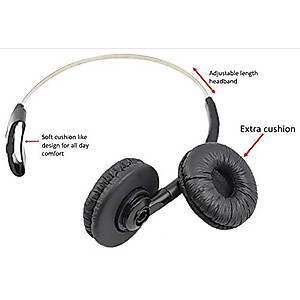 for Plantronics Standard Headband 84605 + Extra Cushion Replacement Over-The-Head Headset for Savi CS540 W740 W745 W440 W740-M