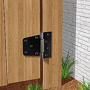 Heavy Duty Gate Hinges 3.5 inch 4 Pack, Black Iron Door Hinges for Shed Barn Wood Fence Gate (Included Screws)