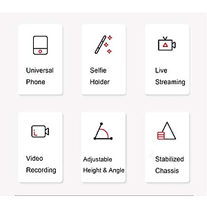 Cell Phone Stand for Live Streaming, YouTube Video/Photography, Adjustable Height & Angle Phone Holder Gooseneck Flexible Arm Universal Phone Stand for Desk , Office, Kitchen